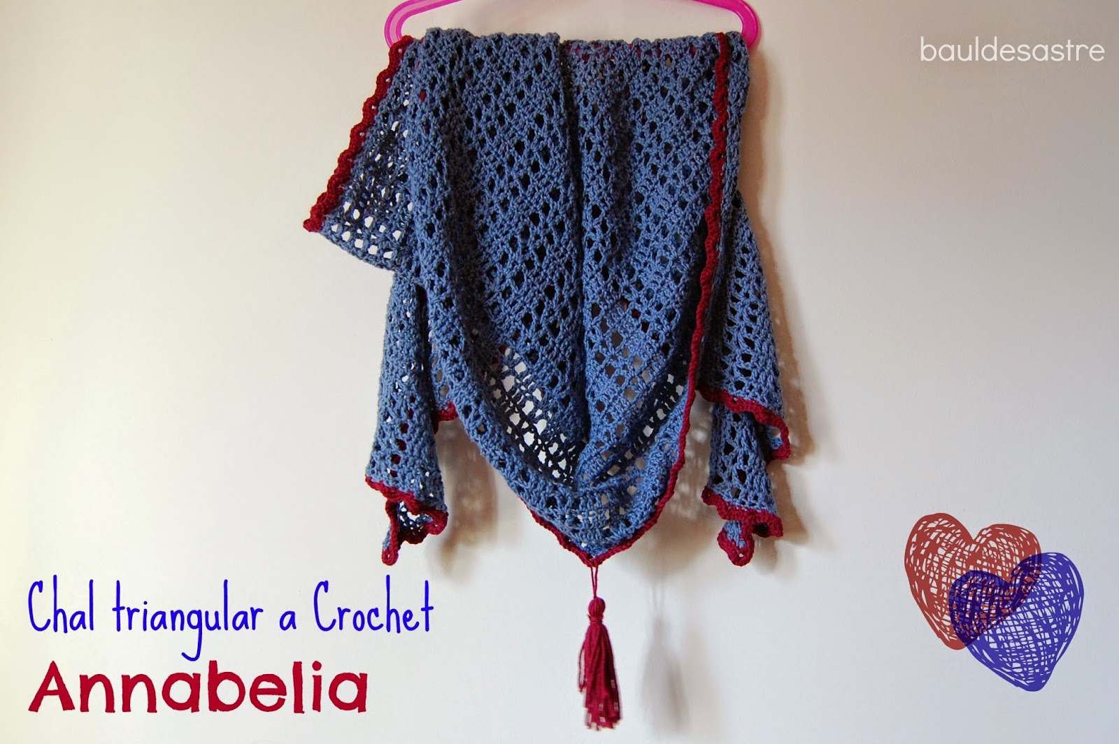 Teje en PEQUES: Patrón chal triangular Annabelia a crochet