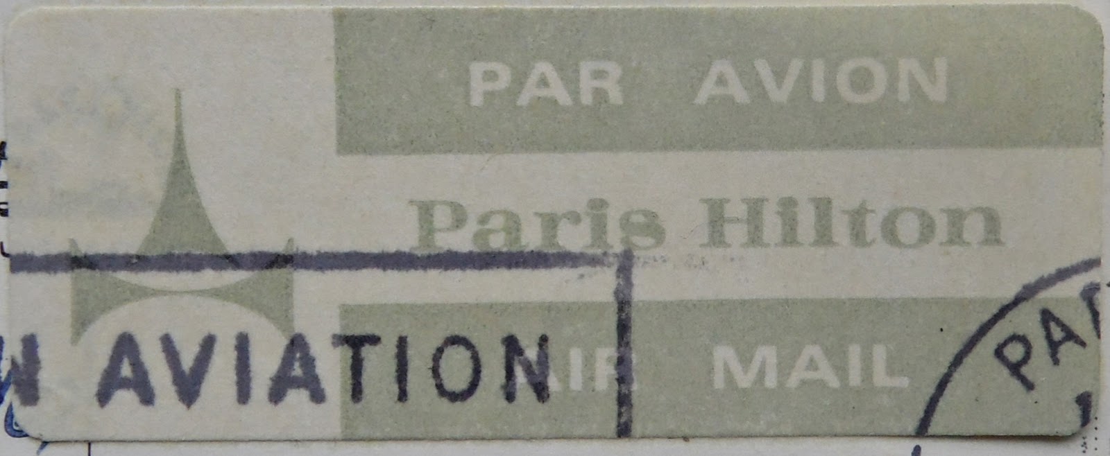 International Airmail And Priority Mail Labels: France: Hilton Hotel ...