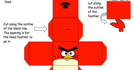 Papercraft gallery: papercraft angry bird-RED the anger