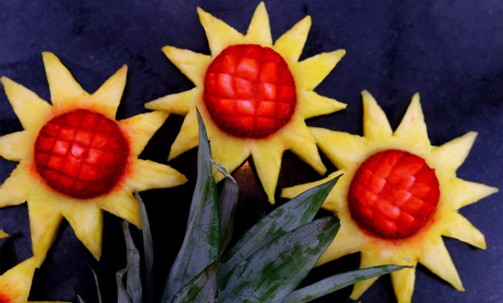 Josephine's Recipes: How To Make Yellow Sunflower Garnish | Fruit ...