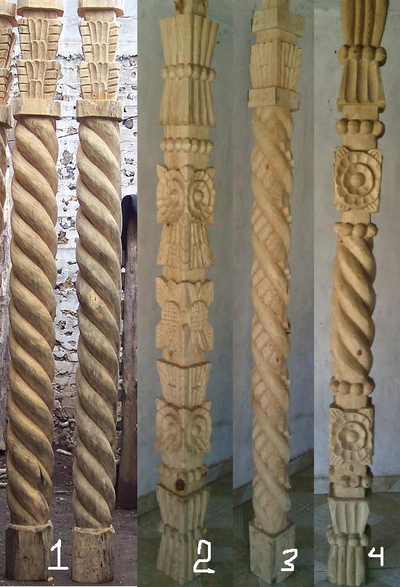 Columnas de Madera Tallada: Columnas de Madera Tallada a Mano y Muebles ...