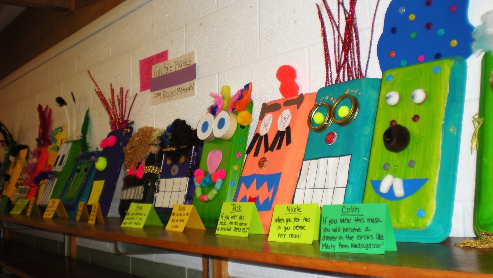 Miss M's Art Room: 6th Grade Recycled Folktale Masks!