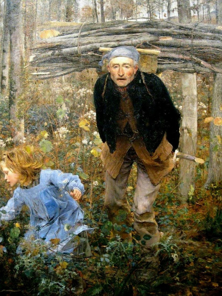 FRENCH PAINTERS: Jules BASTIEN-LEPAGE The Wood Gatherer 1881