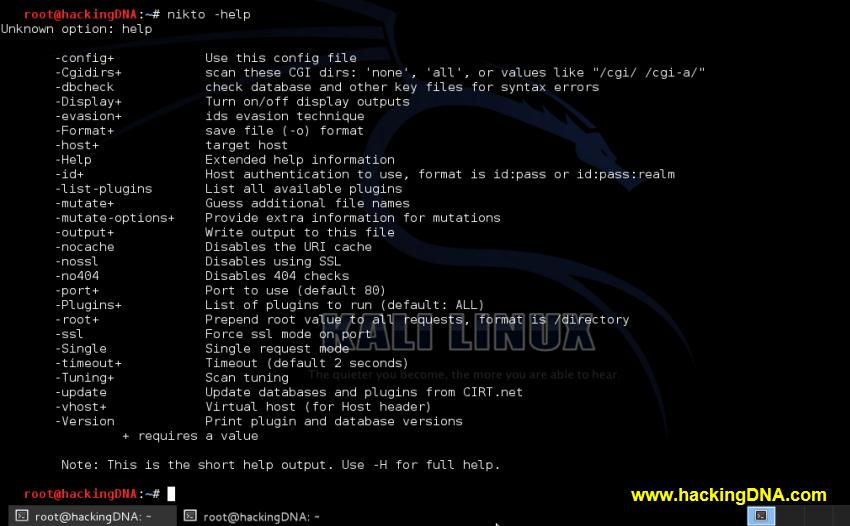 NIKTO ON KALI LINUX - HackingDNA