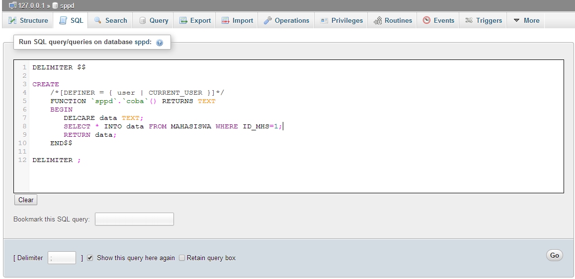 Membuat Function Pada MySQL