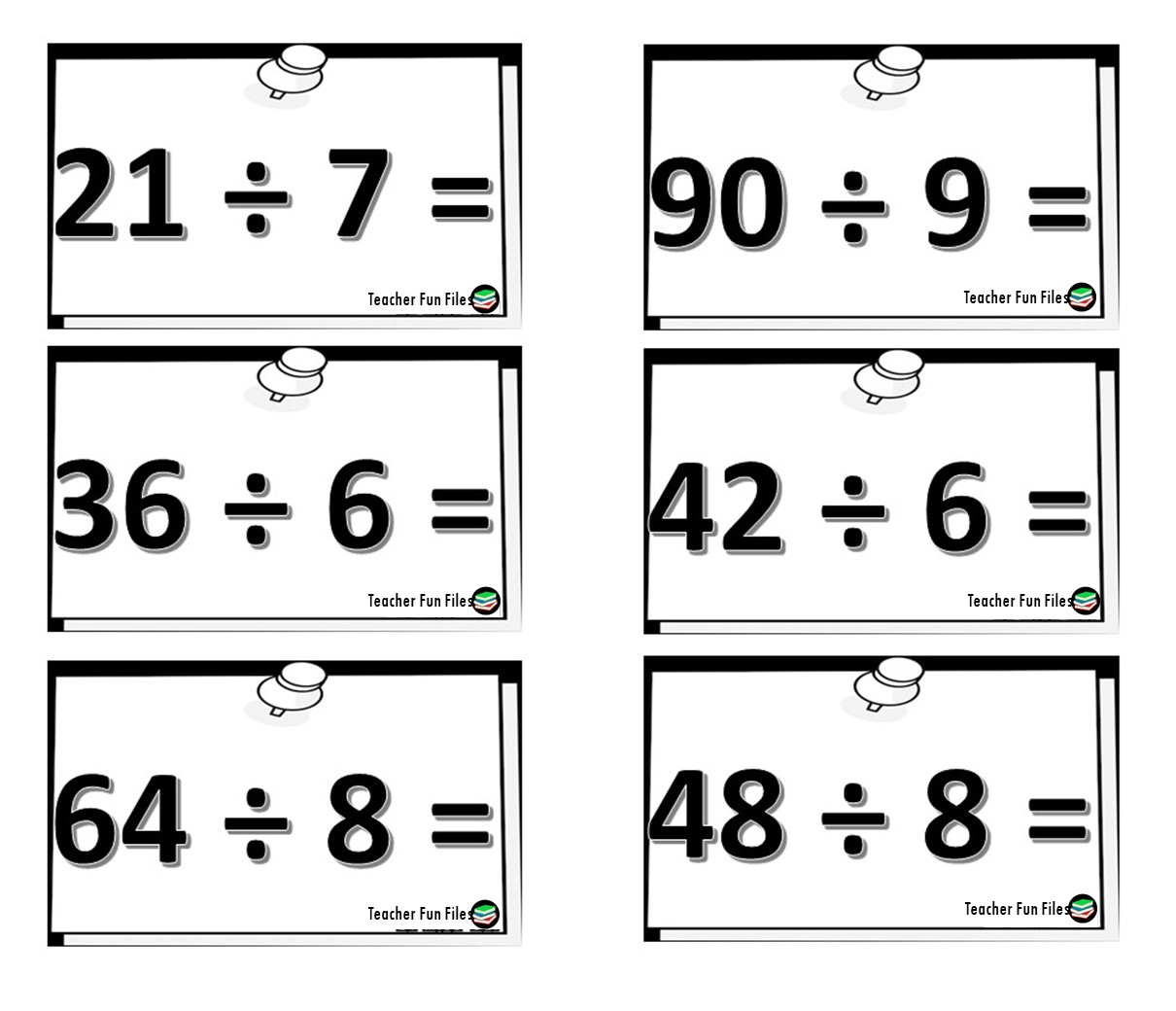 Teacher Fun Files: Division Flashcards