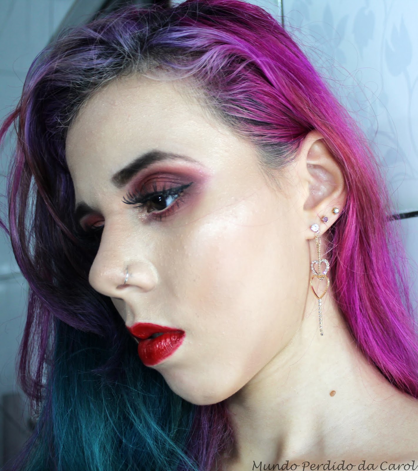 Mundo Perdido da Carol: Tutorial de Make: Vermelho Trend