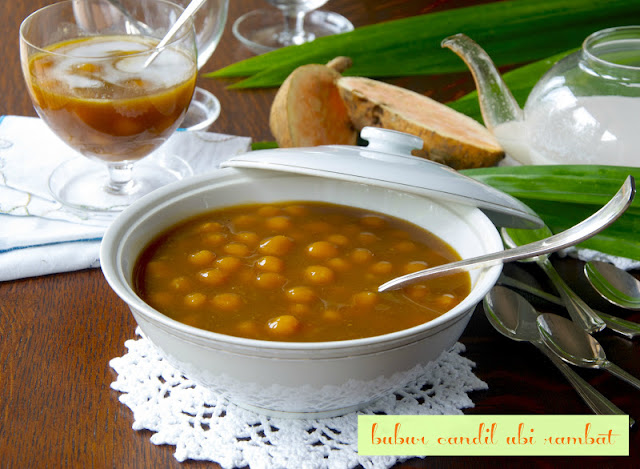 Indonesian Medan Food: Bubur Candil Ubi Rambat (Sweet Potato Dumplings)