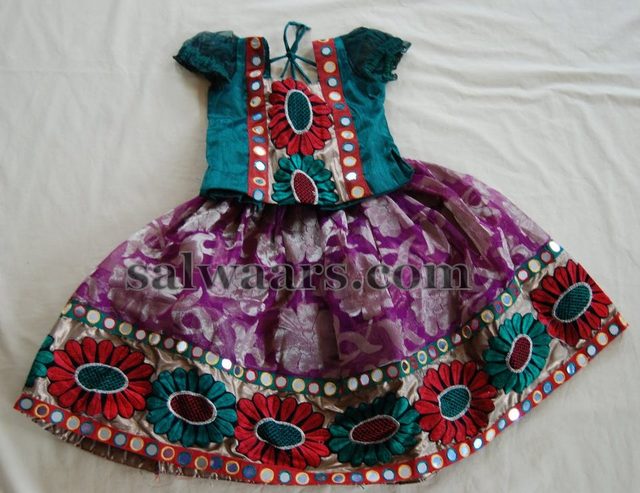 Embroidered Pavada for Small Kid - Indian Dresses