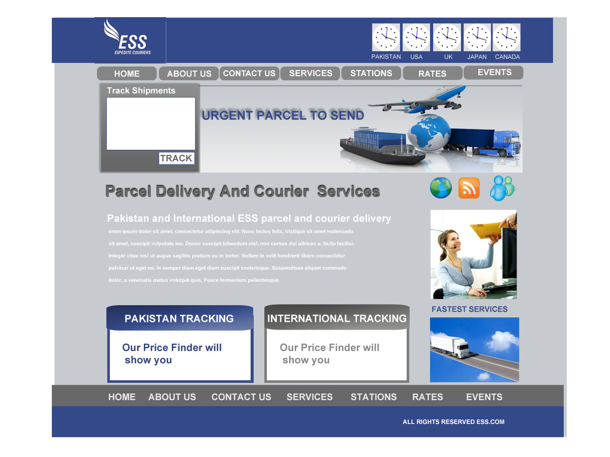 Web / Graphic Design Bridge : WEBSITE FOR COURIER / Parcel Services