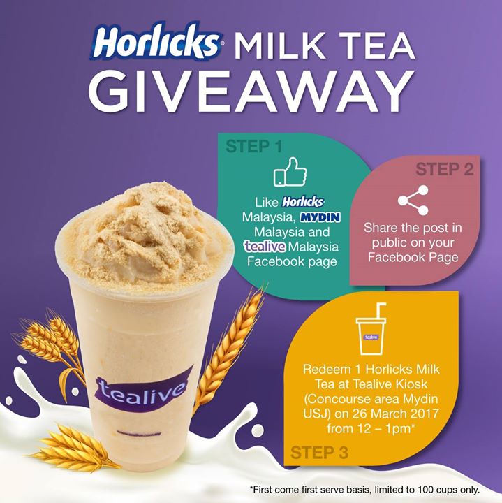 BestLah: Tealive - FREE Horlicks Milk Tea (26 Mar)