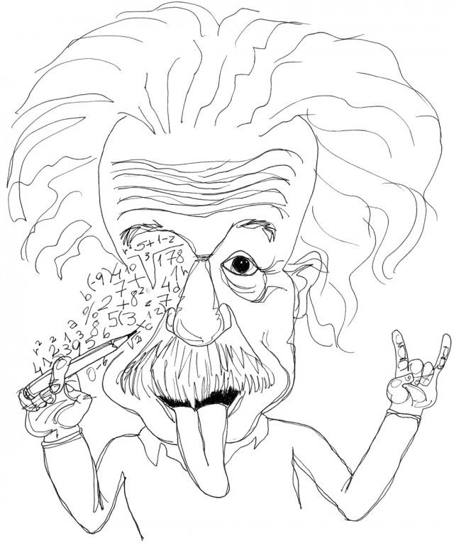 Kids Page: - Albert Einstein Sheets Figure Coloring Pages