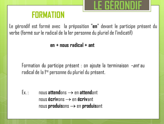 Le gérondif Formation