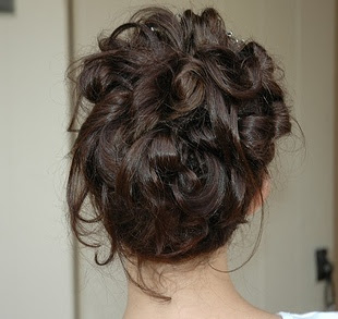 FashionHobbies: curly messy updo back view