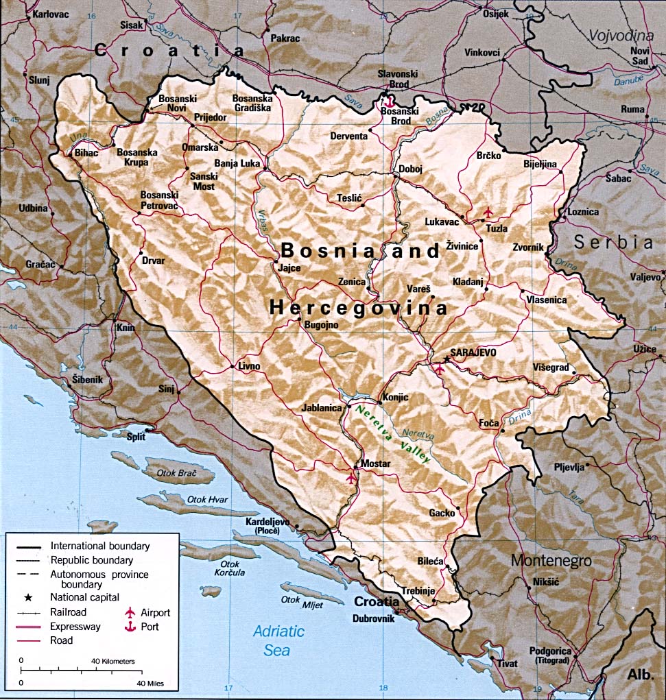 MAPS OF BOSNIA AND HERZEGOVINA