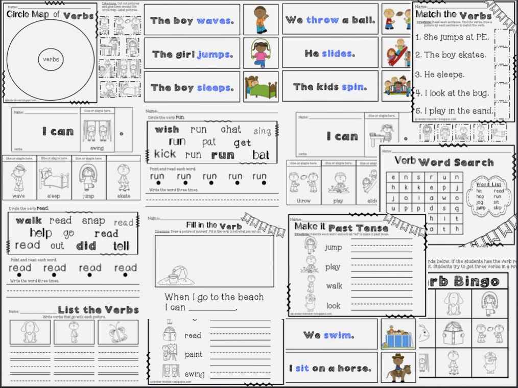 Splendor in Kinder: Simple Verb Pack