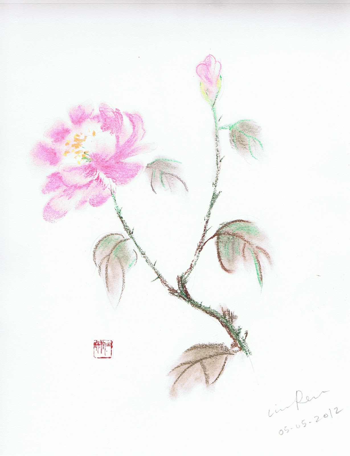 Lin Ren: Flowers drawn during the Howard County Asian Community Fair ...