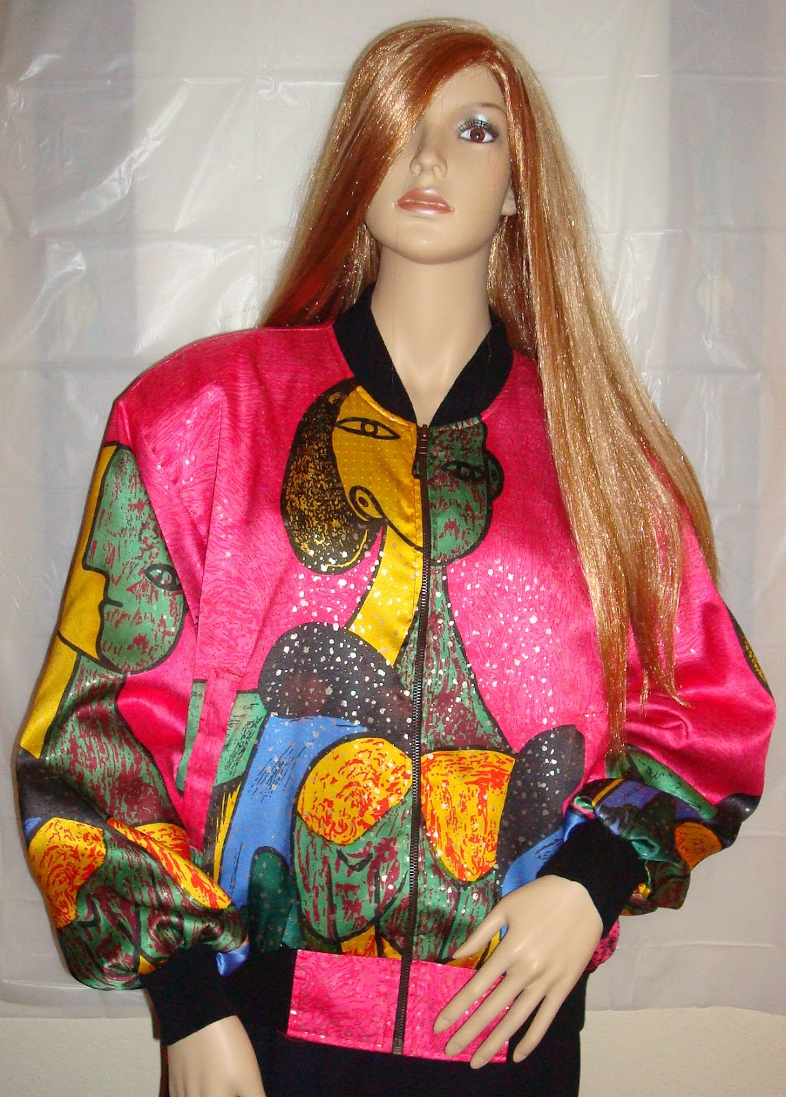 Vasilia's Vintage: Vtg 80s UGLY Neon Picasso Jacket - M-XL