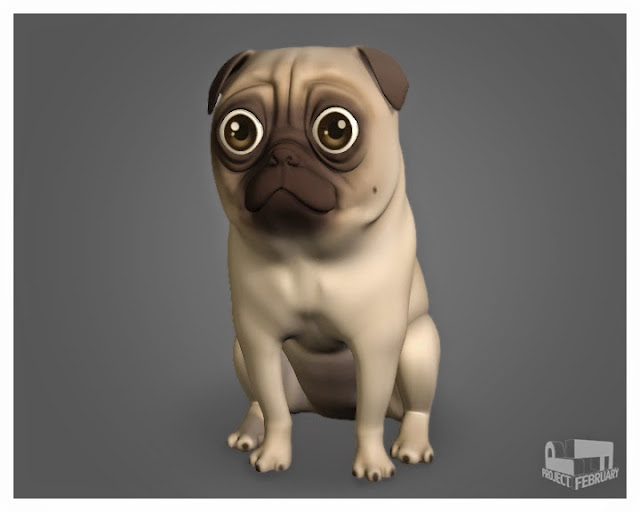 Project February: Light Wave Pug Cartoon