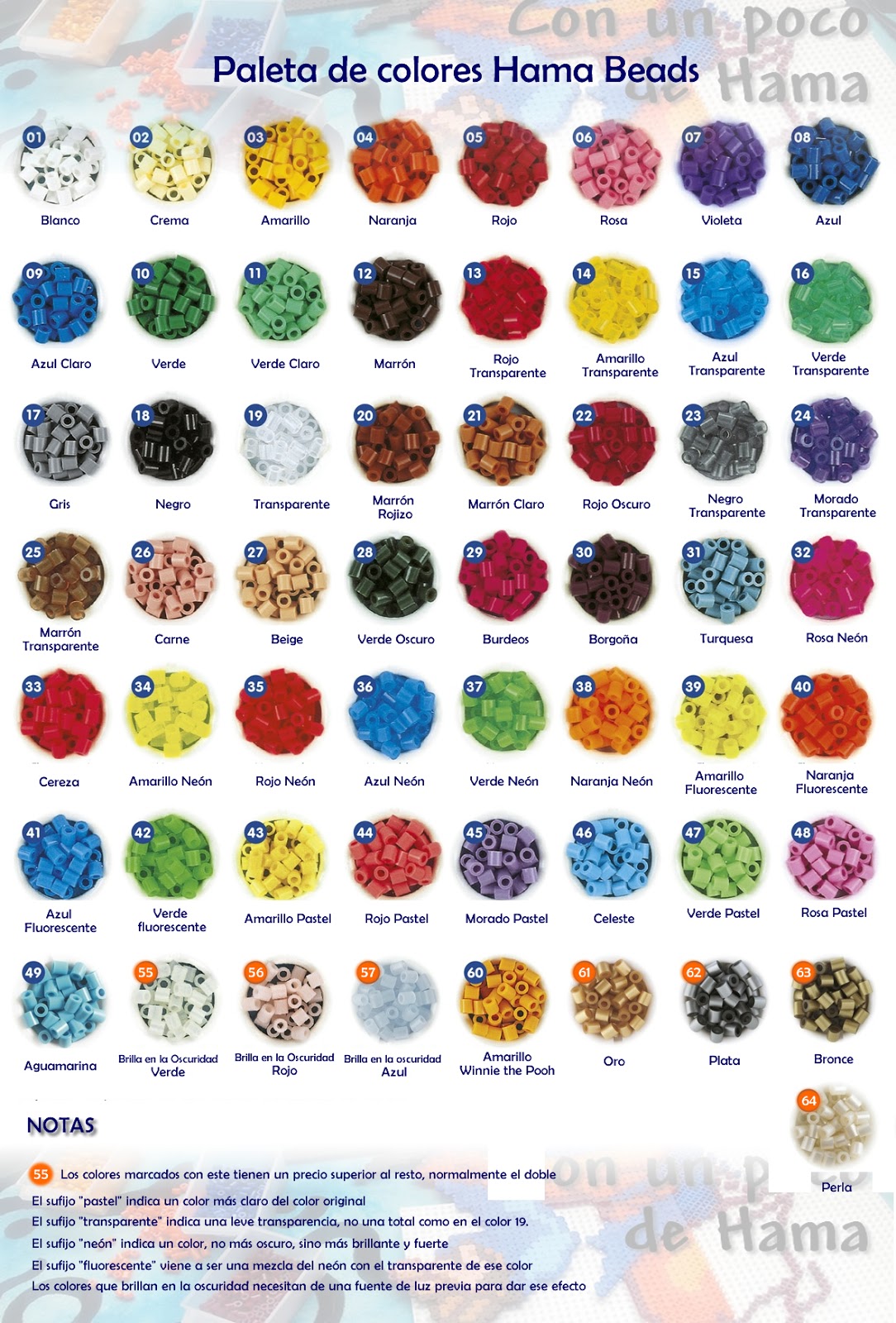 Con un poco de Hamas: Paleta de Colores Hama Bead