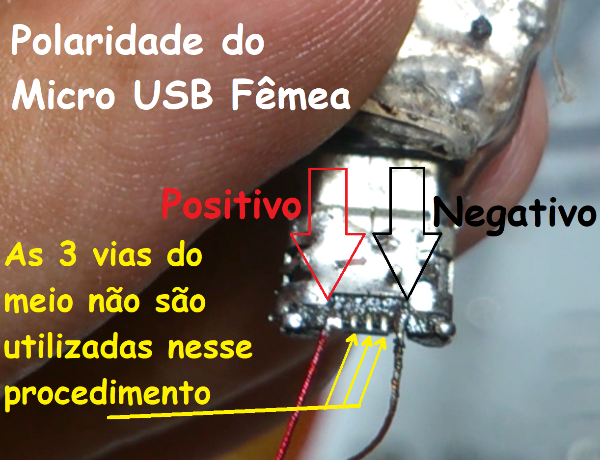 Como colocar micro USB fêmea em aparelhos para recarregar a bateria com ...