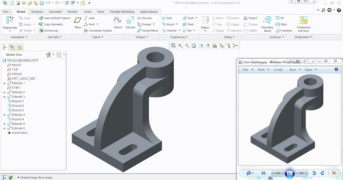 How to draw 3D model in Creo Parametric..