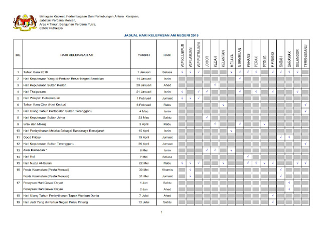 Malaysia School Holidays and Public Holidays 2019 ~ Parenting Times