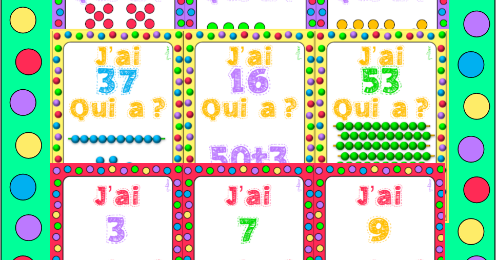 IPOTÂME ....TÂME: Jeu de "J'ai...qui a ?" Calcul et numération CP
