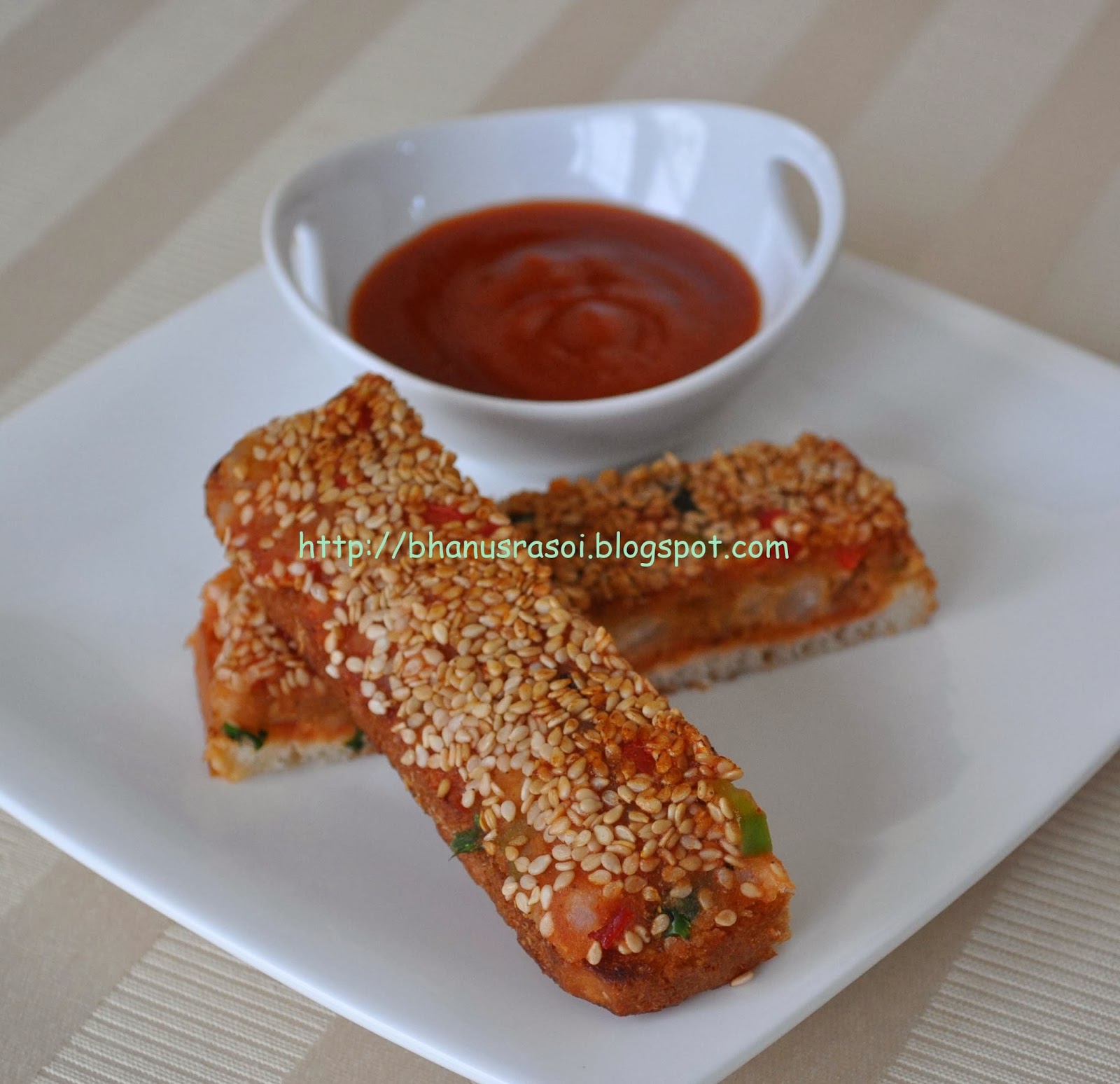 Bhanu's Rasoi-A Little Spice of Heaven: SESAME FINGERS