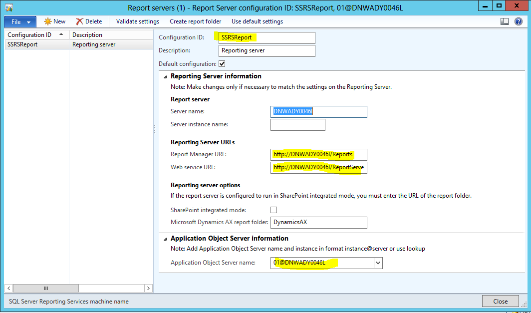 Alfasith AX: Error: 'The default Report Server Configuration ID could ...