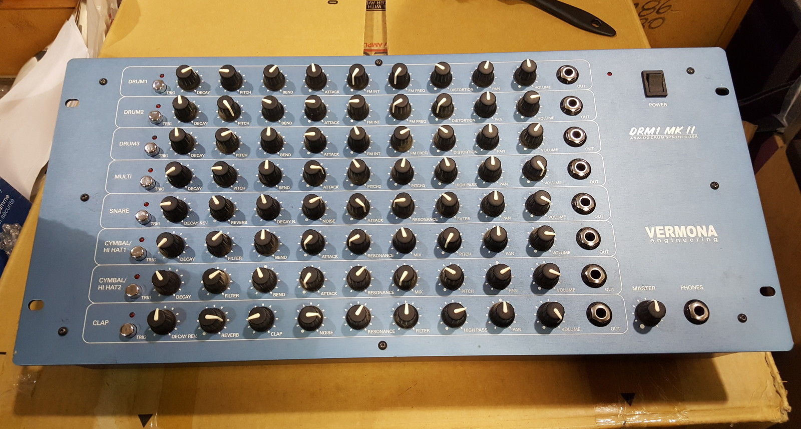 MATRIXSYNTH: VERMONA DRM1 MKII Analog Drum Synthesizer SN DO1015