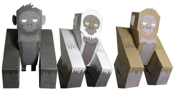 Primates Paper Toys | Paperized Crafts