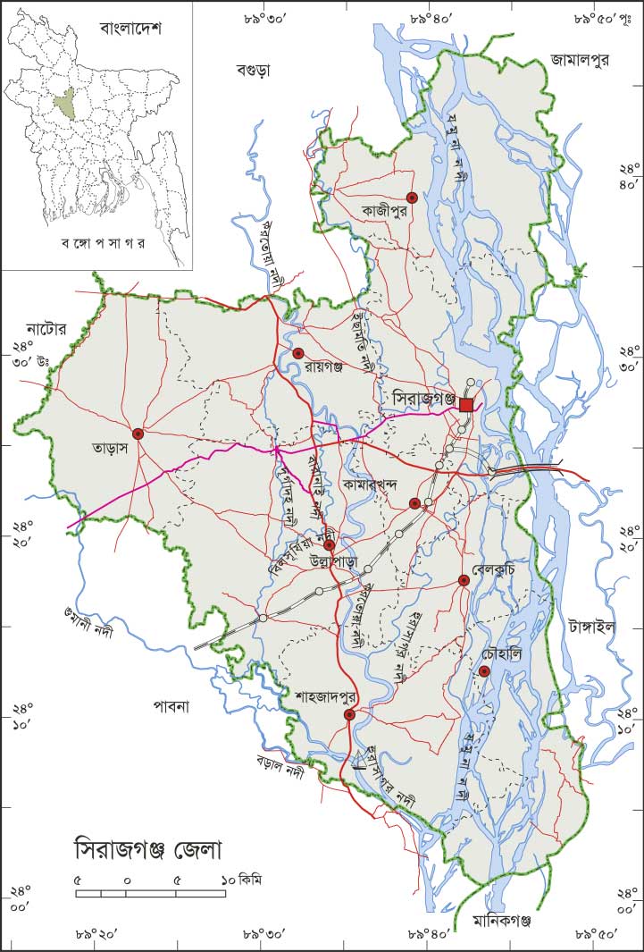 Bangladesh Map All: Sirajganj Map