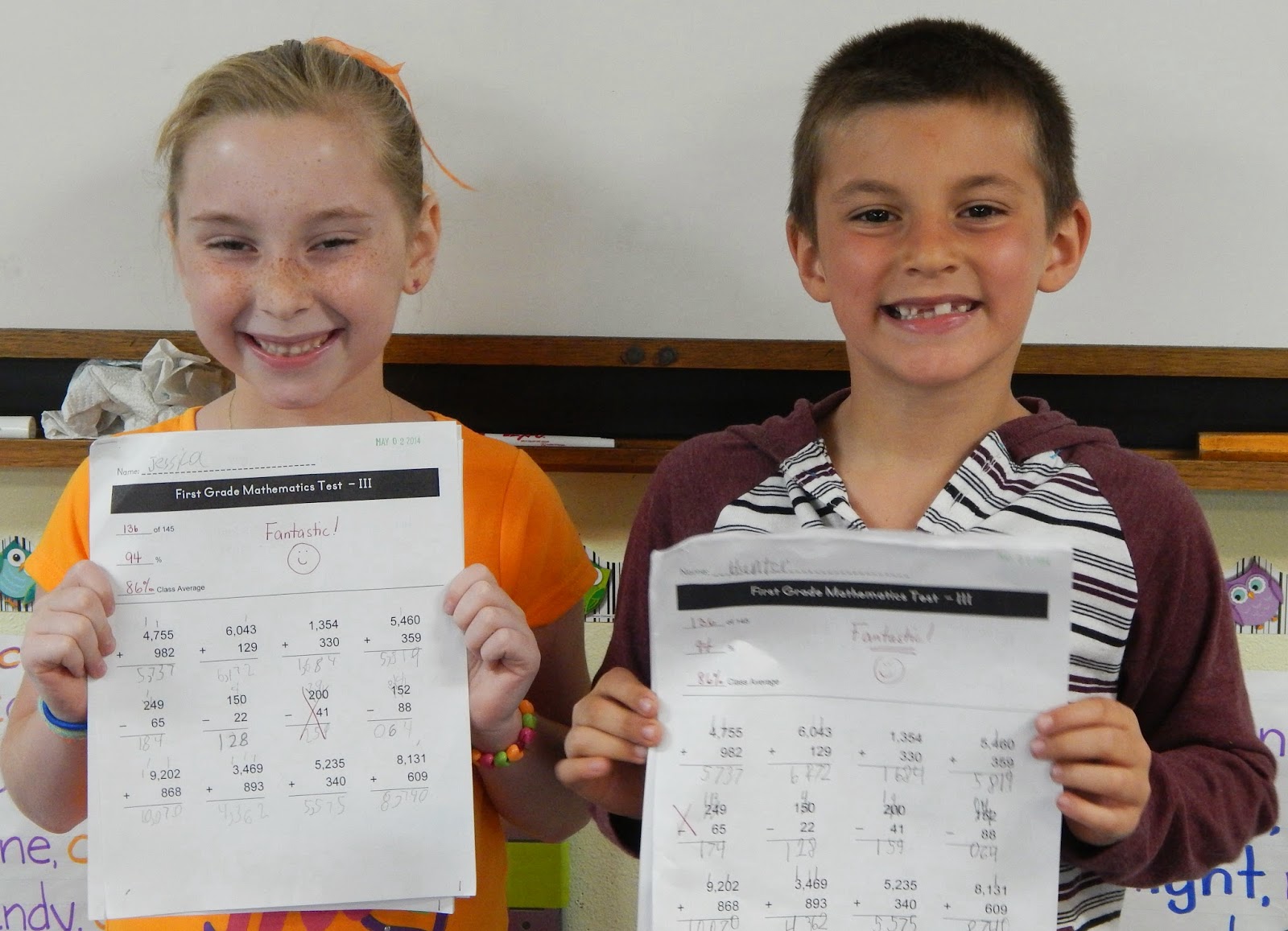 Miss Ahrens' Class: Mathematics Test Results :-)