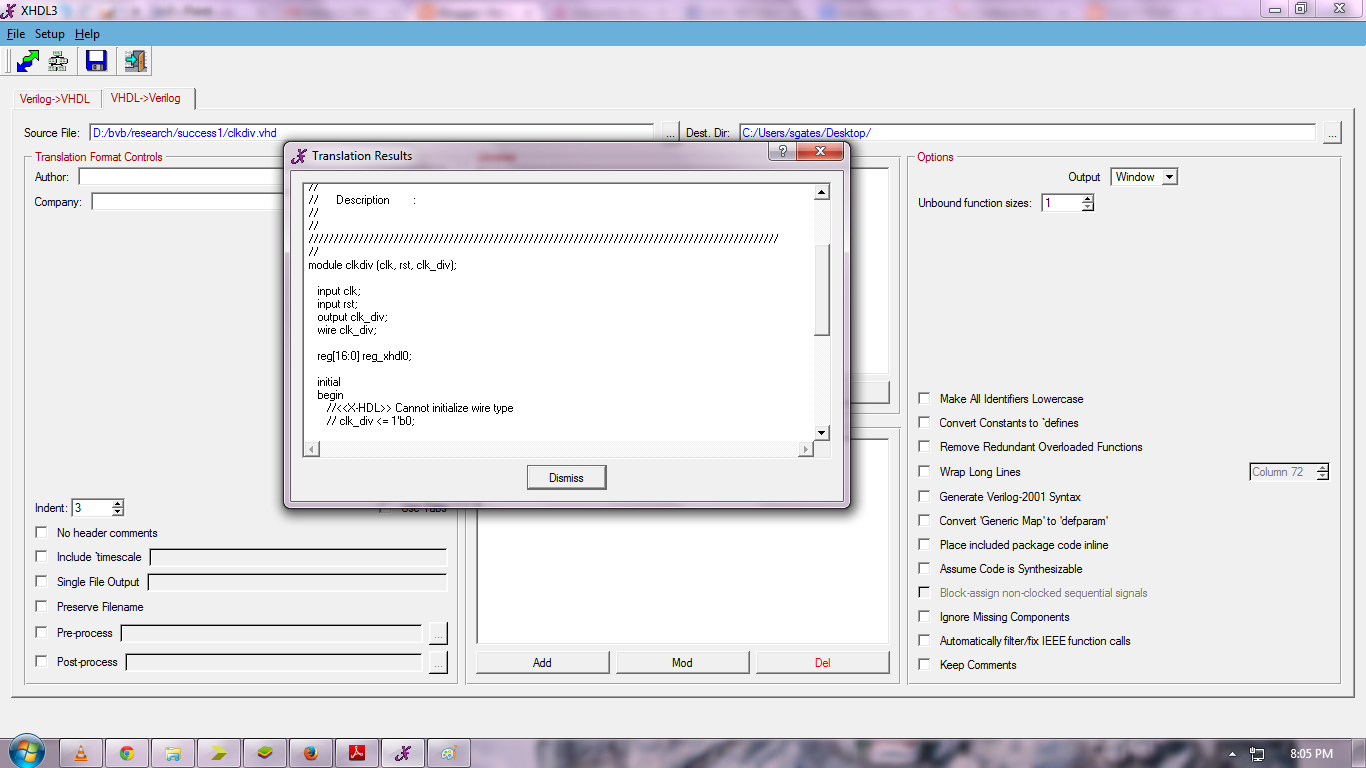 Vlsi Verilog : VHDL to VIRILOG and VERILOG to VHDL