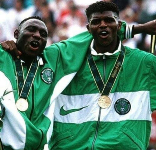 Throwback photo of Daniel Amokachi & Nwankwo Kanu at the 1996 Olympics ...