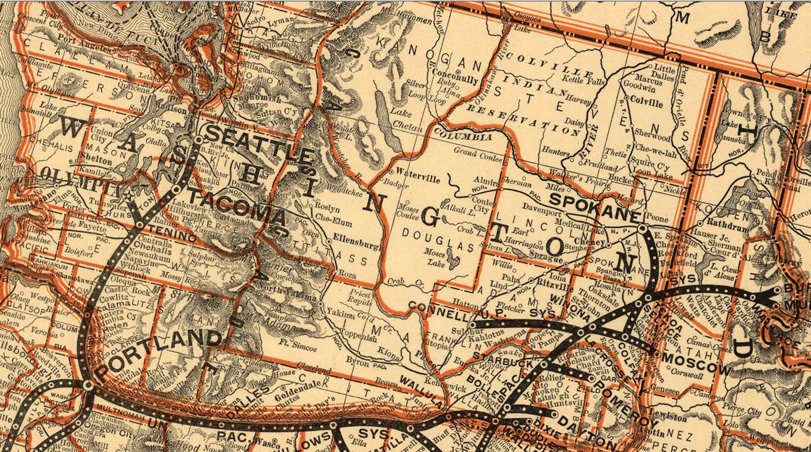 Big Bend Railroad History: 1892 Union Pacific Map