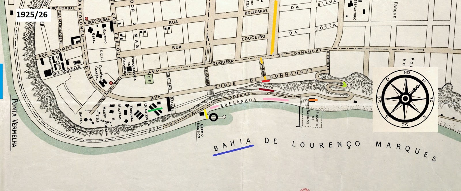 Evolução da marginal de Maputo - de c. 1910 aos tempos recentes (2/5)
