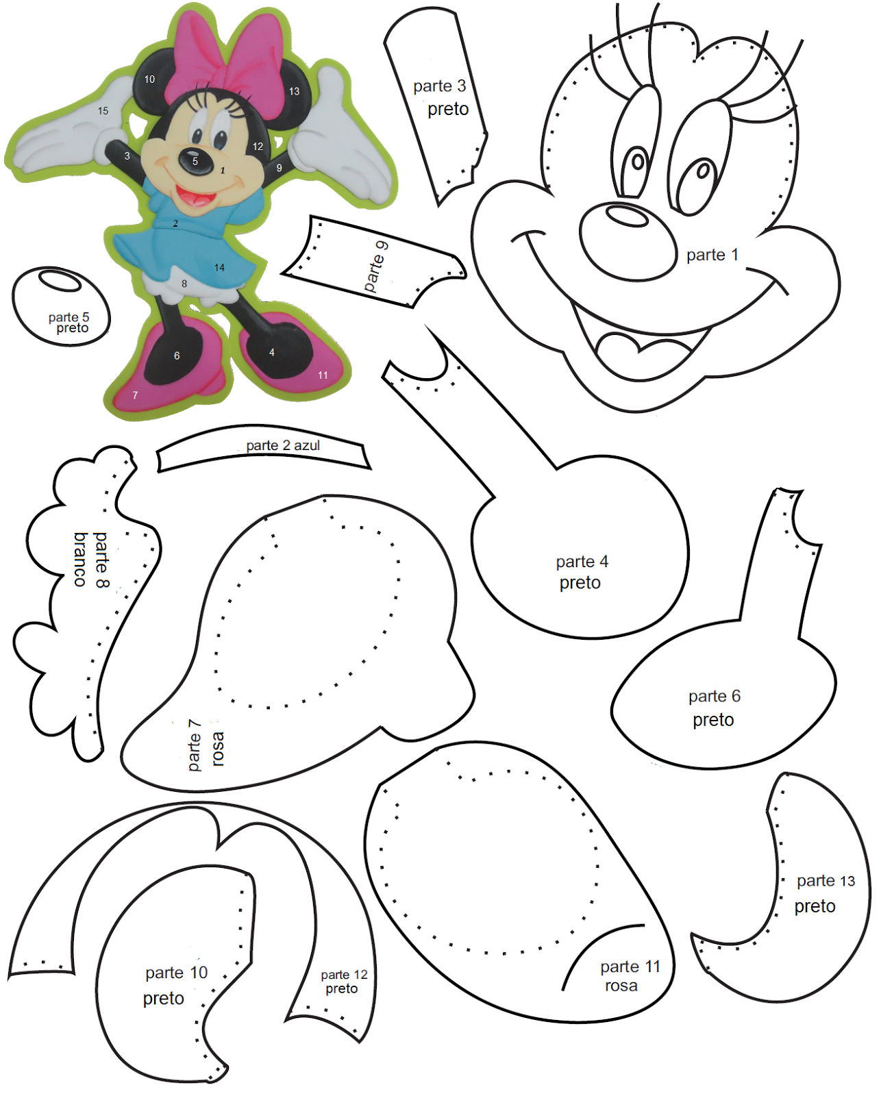 Meio Ligado: Moldes - Minnie e Mickey Mouse