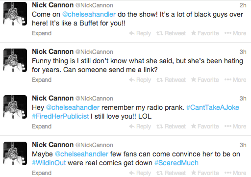 Celeb twitter beef continues: Nick Cannon vs Chelsea Handler