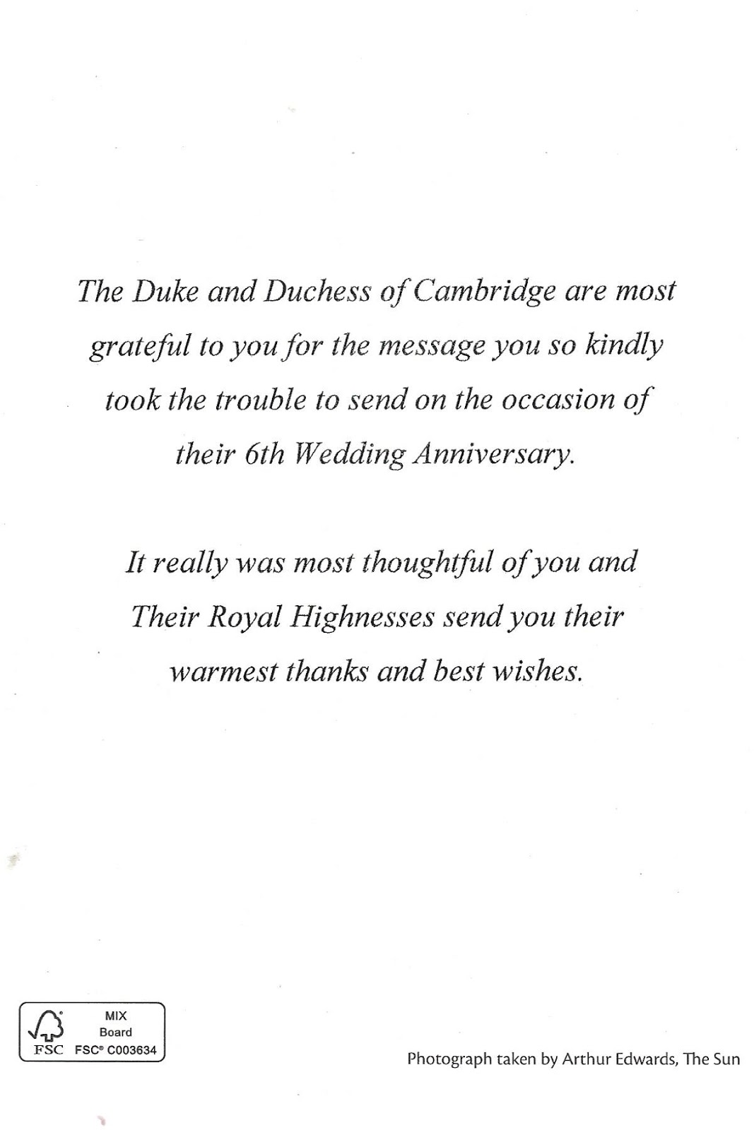 Royal Musings: The Duke & Duchess of Cambridge say thank you