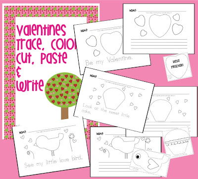 Valentines Cut, Paste & Write Worksheets | Frog Spot