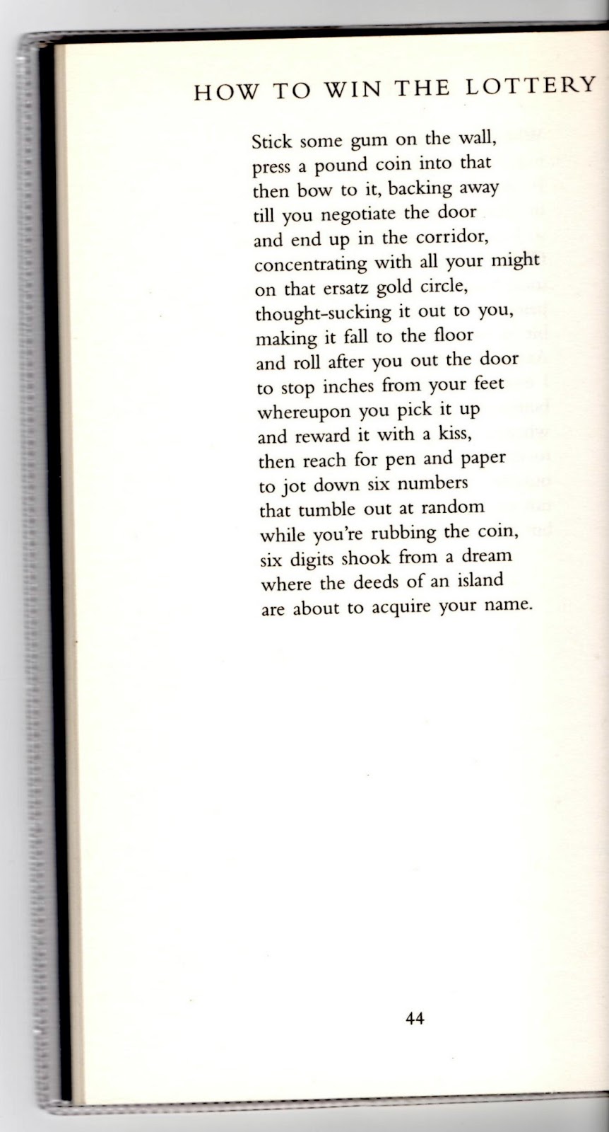 How to Win the Lottery by Matthew Sweeney