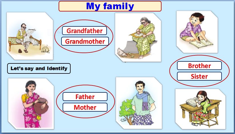Interactive Touch and Learn Digital Content for the Lesson MY Family.