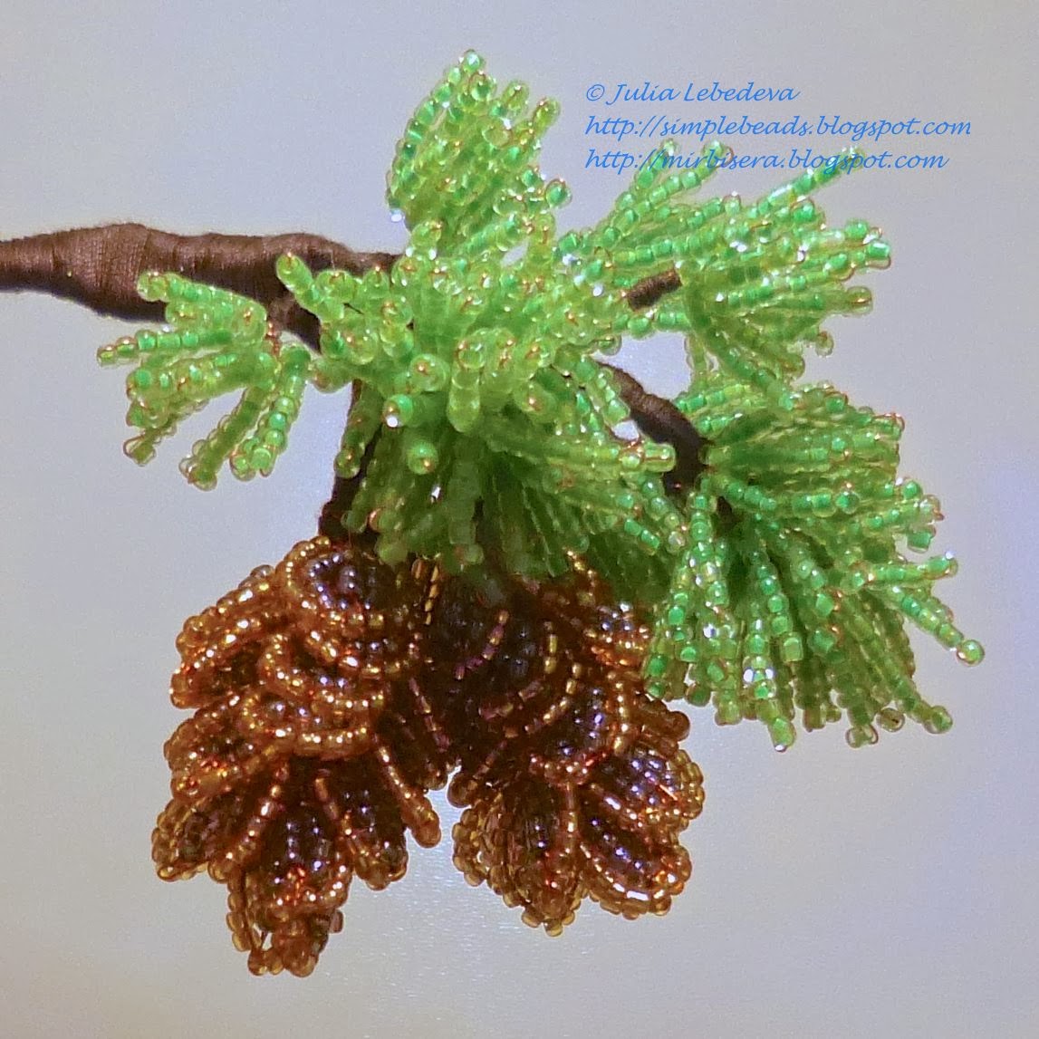 Beading for the very beginners: Conifer cones