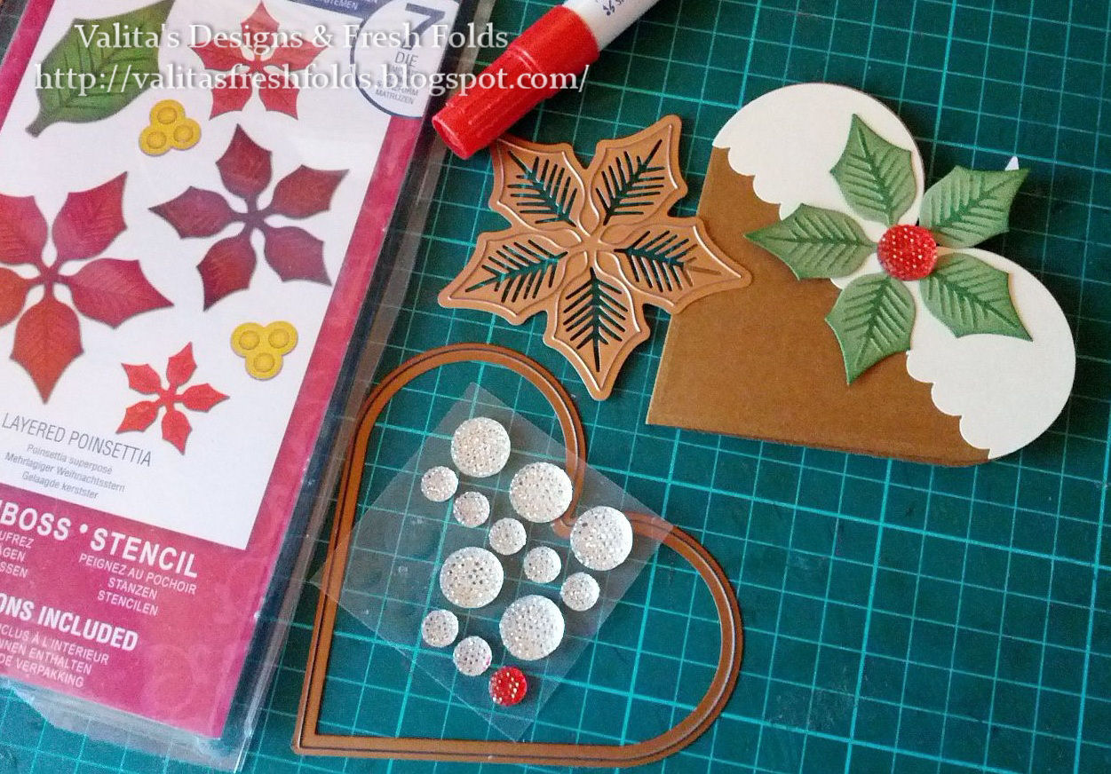Valita's Creative Designs : heart Christmas pudding card