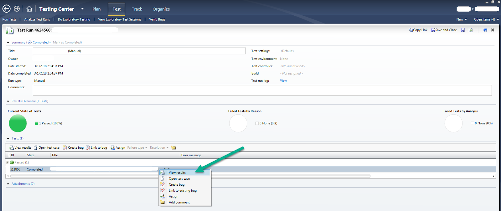 Hamid Shahids Weblog Vsts Tfs 2018 Viewing Test Run History For A Given Test Case
