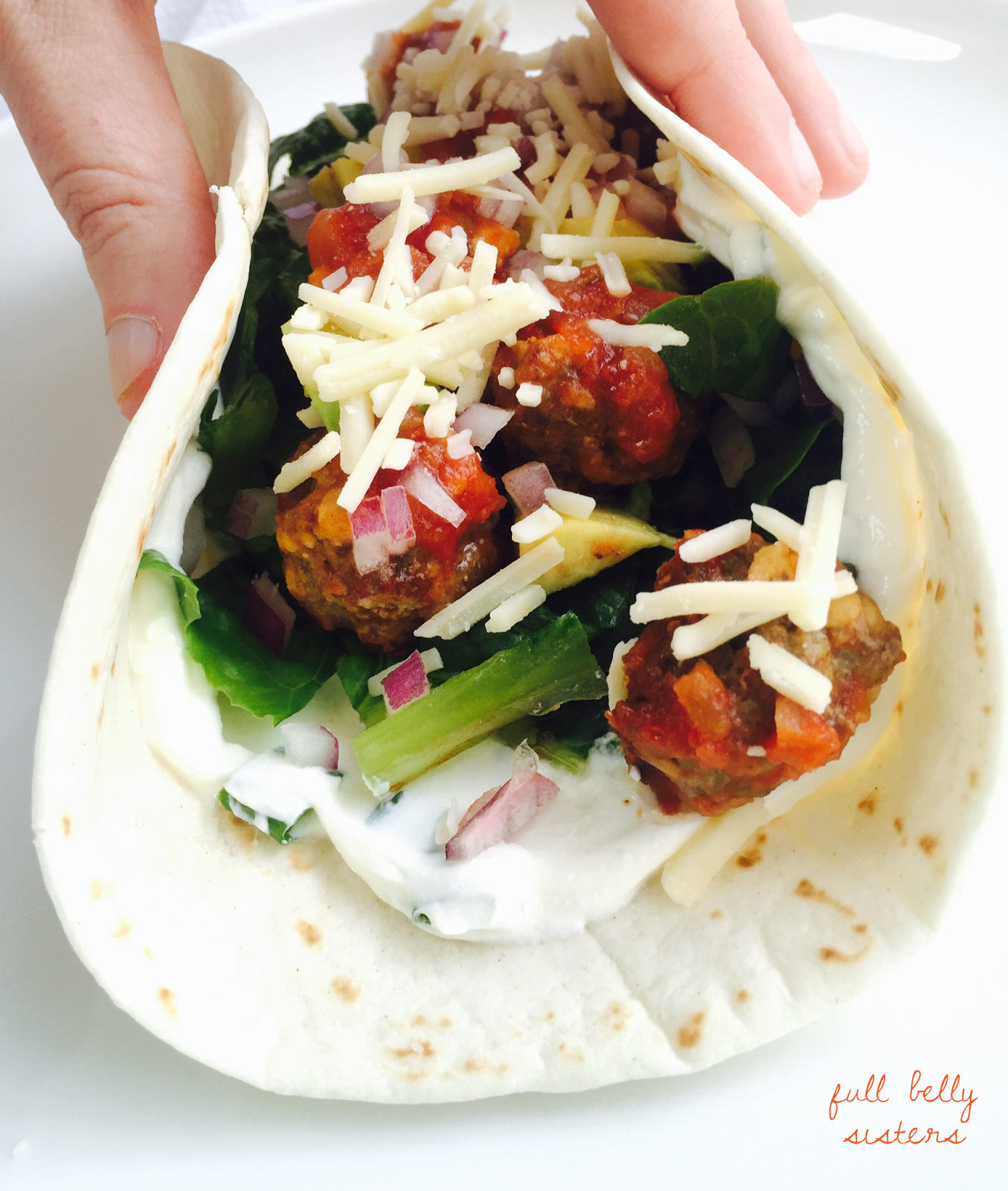 Crockpot Garlic Lime Salsa Meatball Tacos