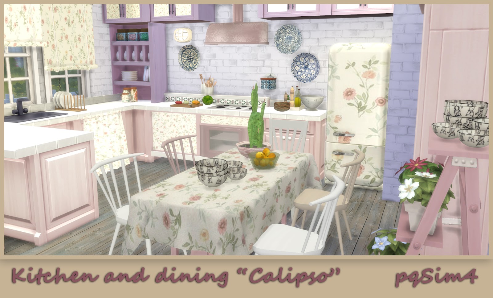 Kitchen and Dining "Calipso". Sims 4 Custom Content.