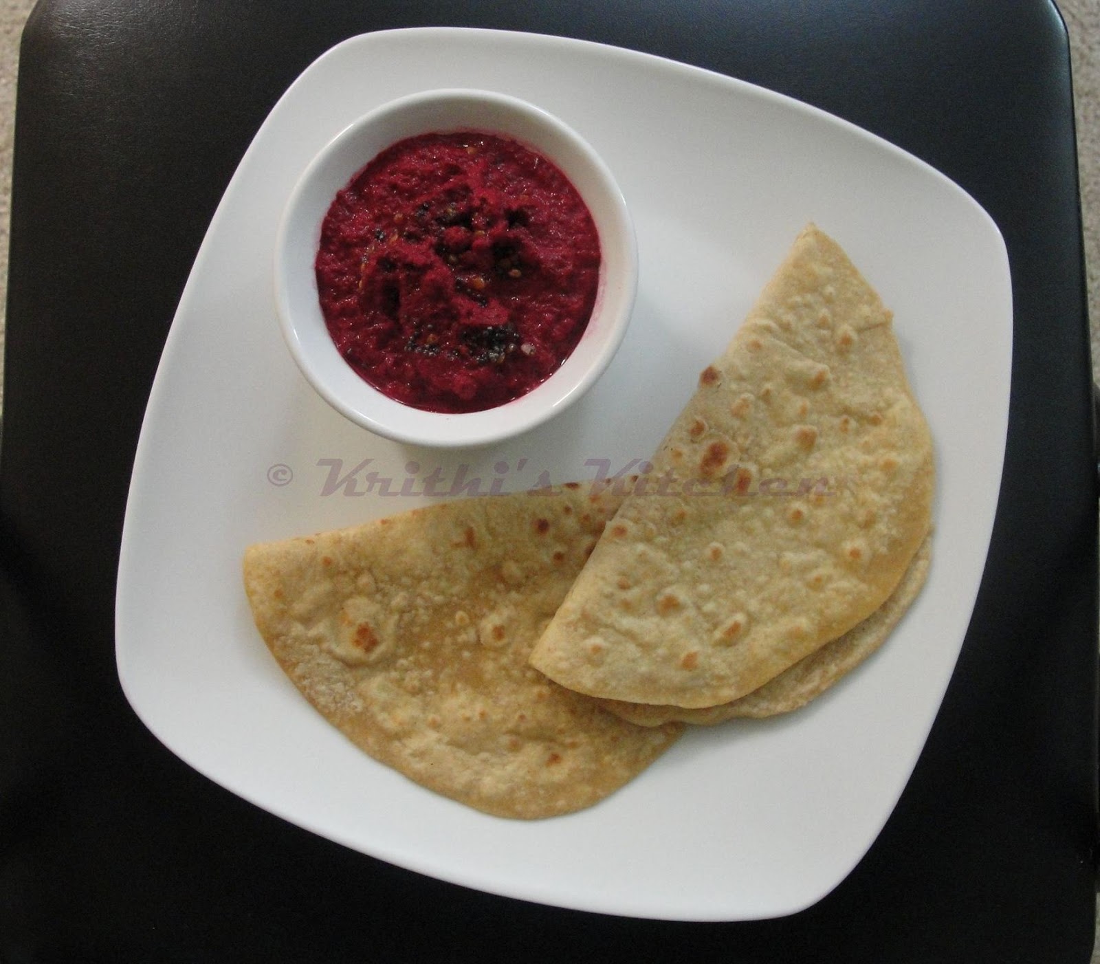 Krithi's Kitchen: Beetroot Chutney | Chutney for Chapathi
